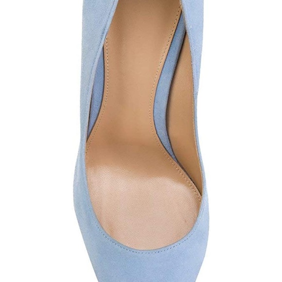 Shoes | Nwot Baby Blue Light Blue Heels Suede | Poshmark